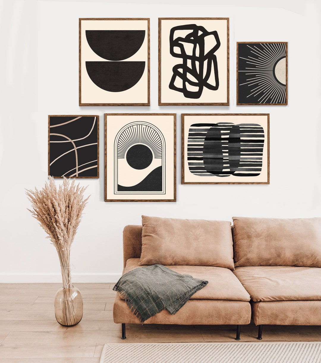 Modern Abstract Print Set•6for5•bundle Print Set•mid Century Modern ...