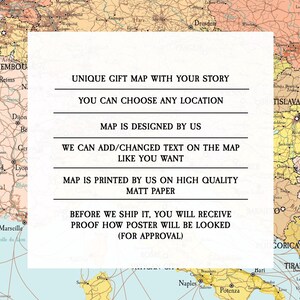 Family Together Map Print, Map 2 Places Family Heart Print,custom ...