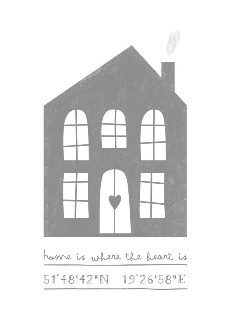 Custom Home Coordinates Poster, Personalized Housewarming Gift (framed ...