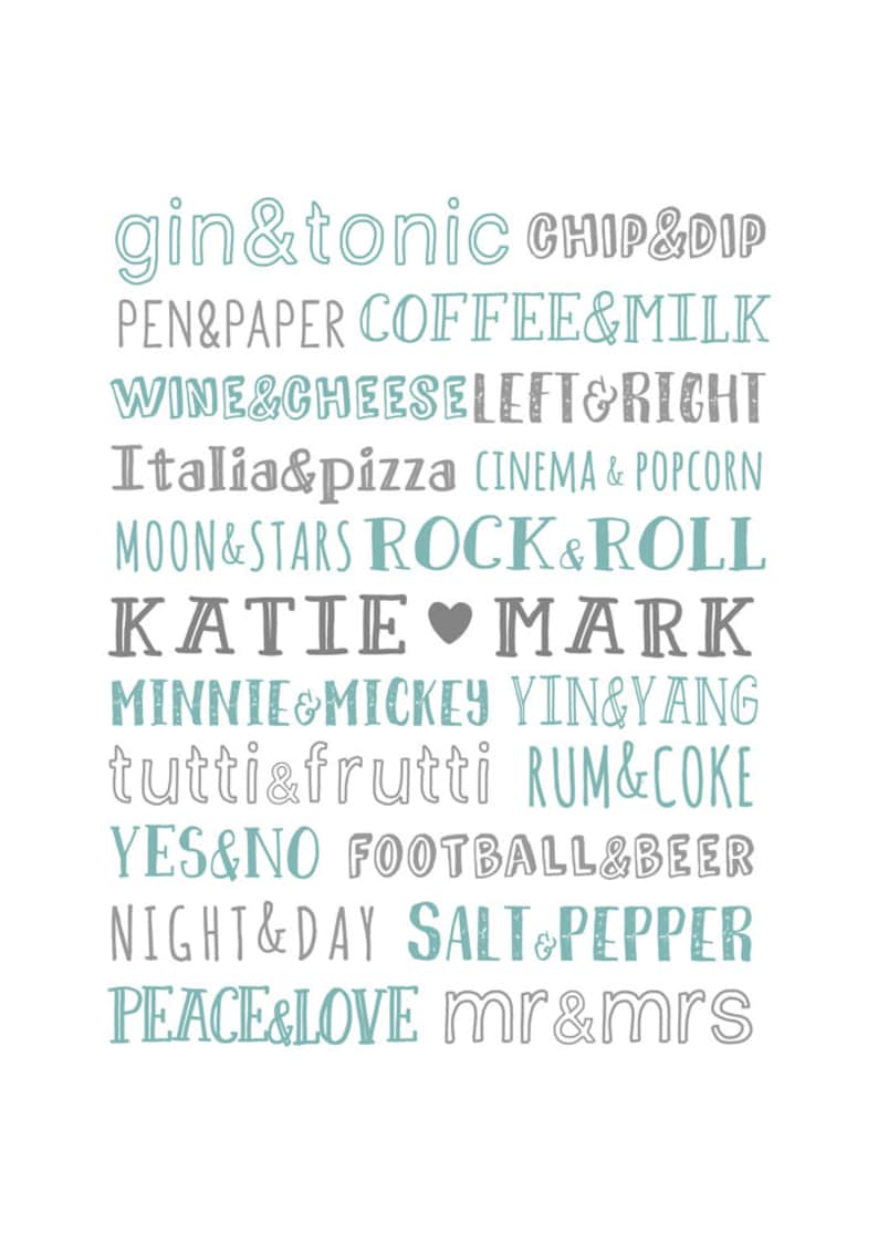 Custom Poster With Couple Name/perfect Pairs Print, Wedding Gift, Love ...
