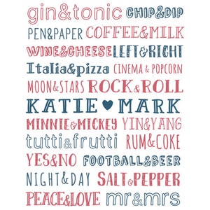 Personalized Poster/couple Name/perfect Pairs Print,wedding, Love Print ...