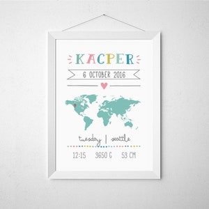 Poster Birth Certificate,custom Baby Birth Announcement,birth ...