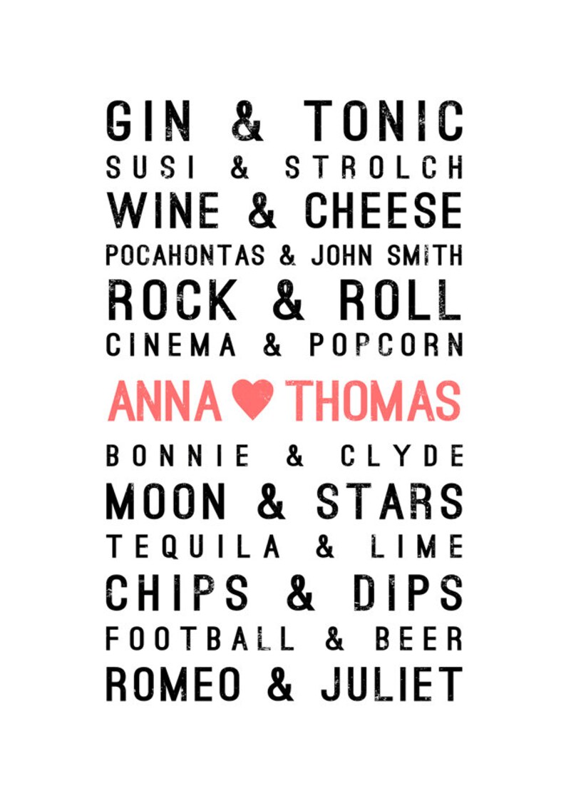 Personalized Poster couple Name Perfect Pairs Etsy
