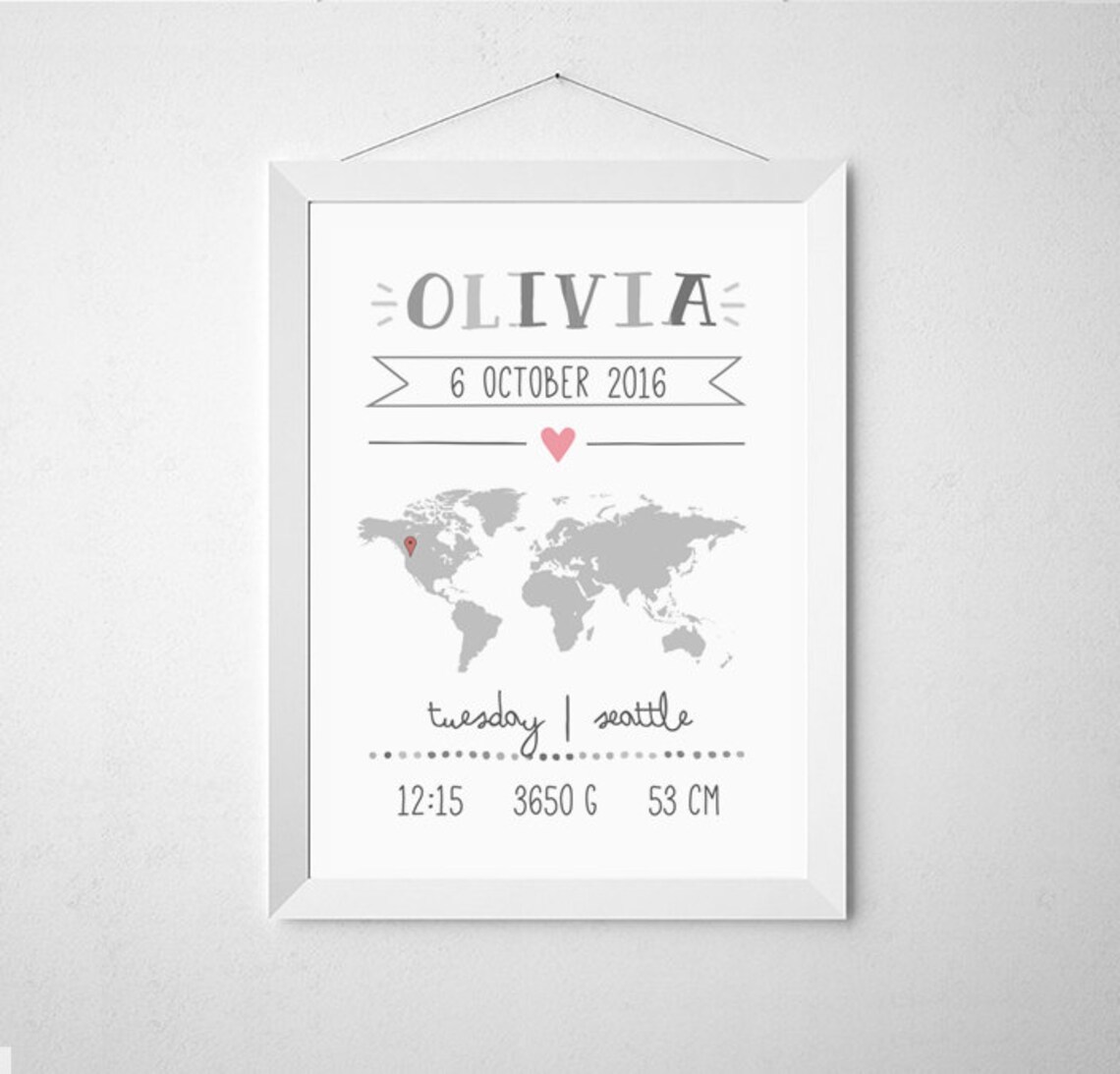 Posterbirth-certificatecustom Baby Birth Announcementbirth - Etsy