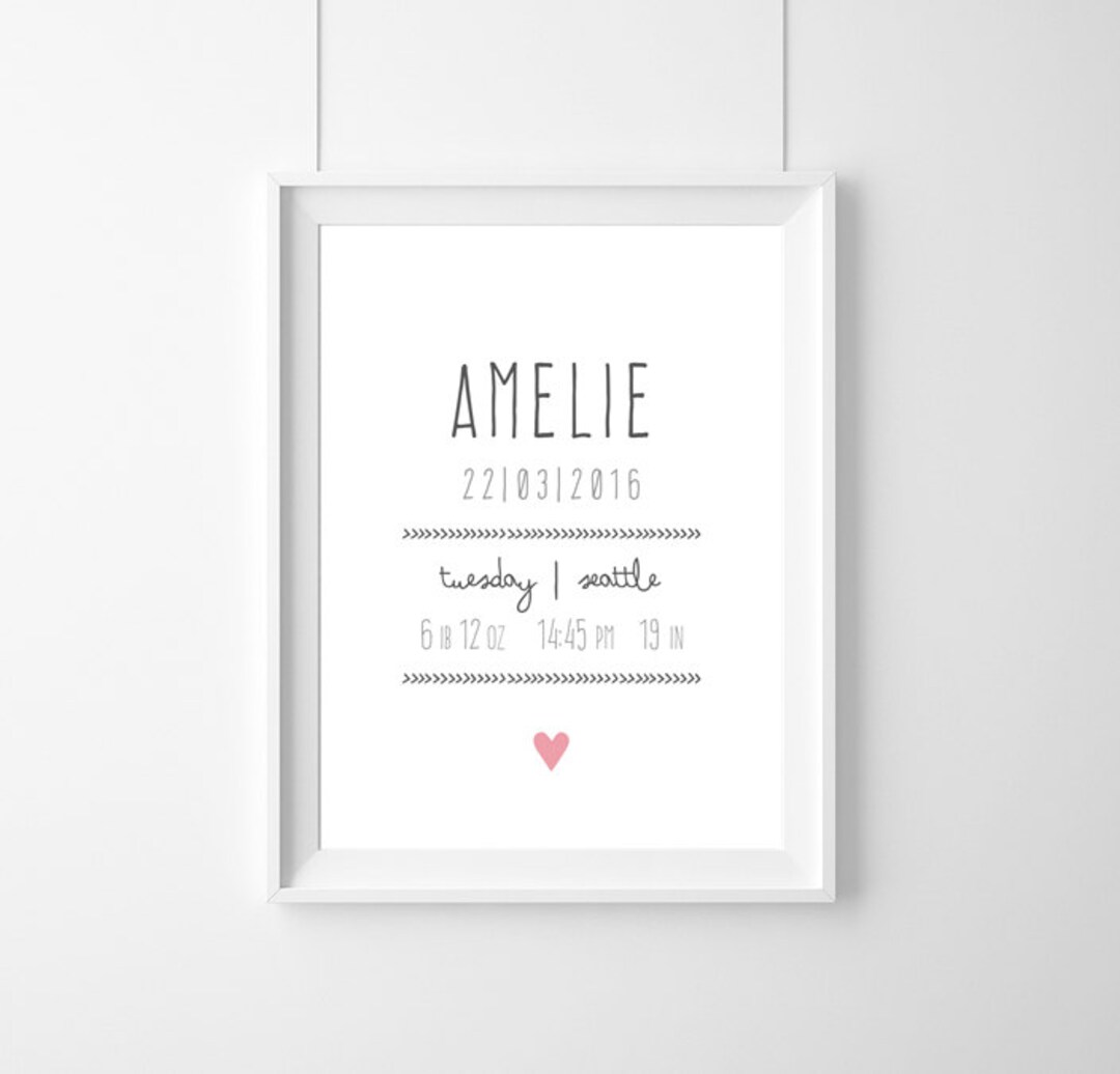 Poster,birth-certificate,custom Baby Birth Announcement,birth ...