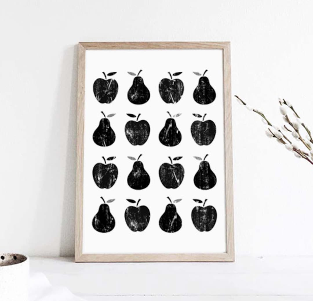 Fruit Apples Pears Art Prints,kitchen Decor,healthy Food Print, Gift ...
