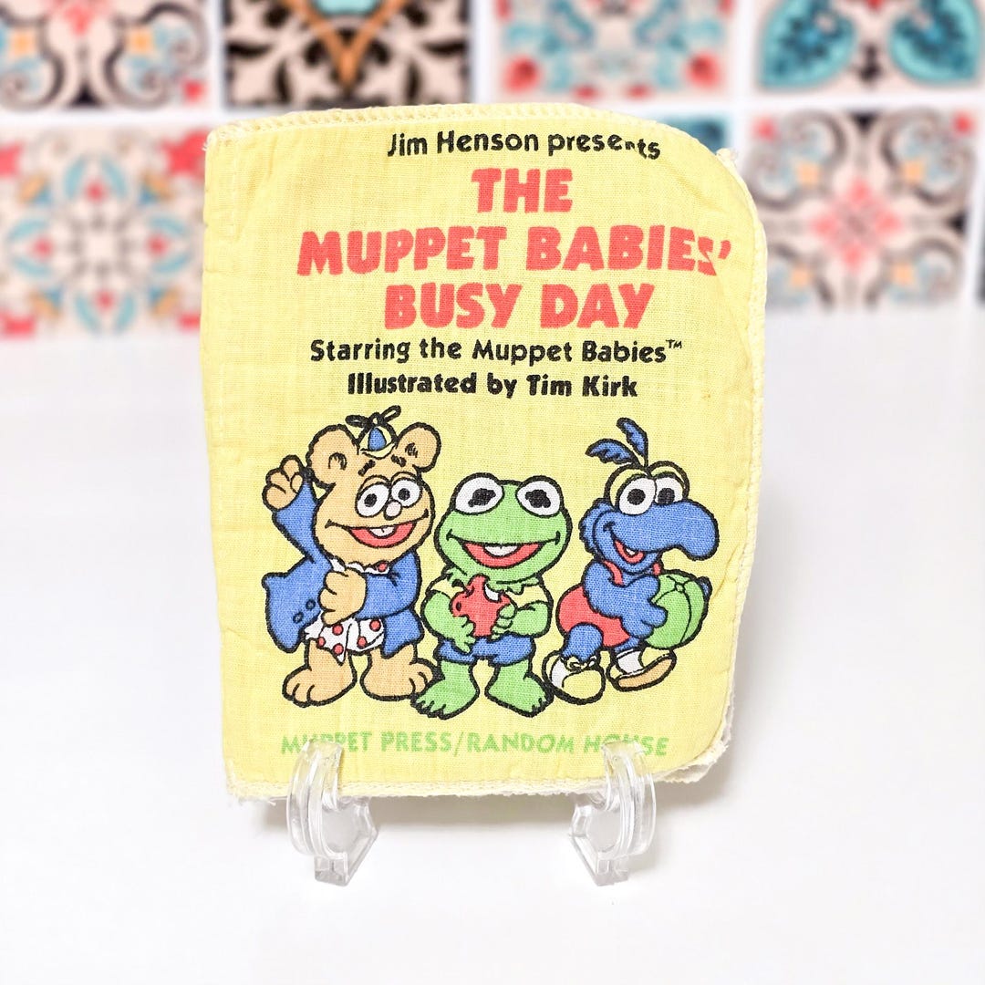 VTG 1985 the Muppet Babies Busy Day Fabric Cloth Book Jim Henson Random ...