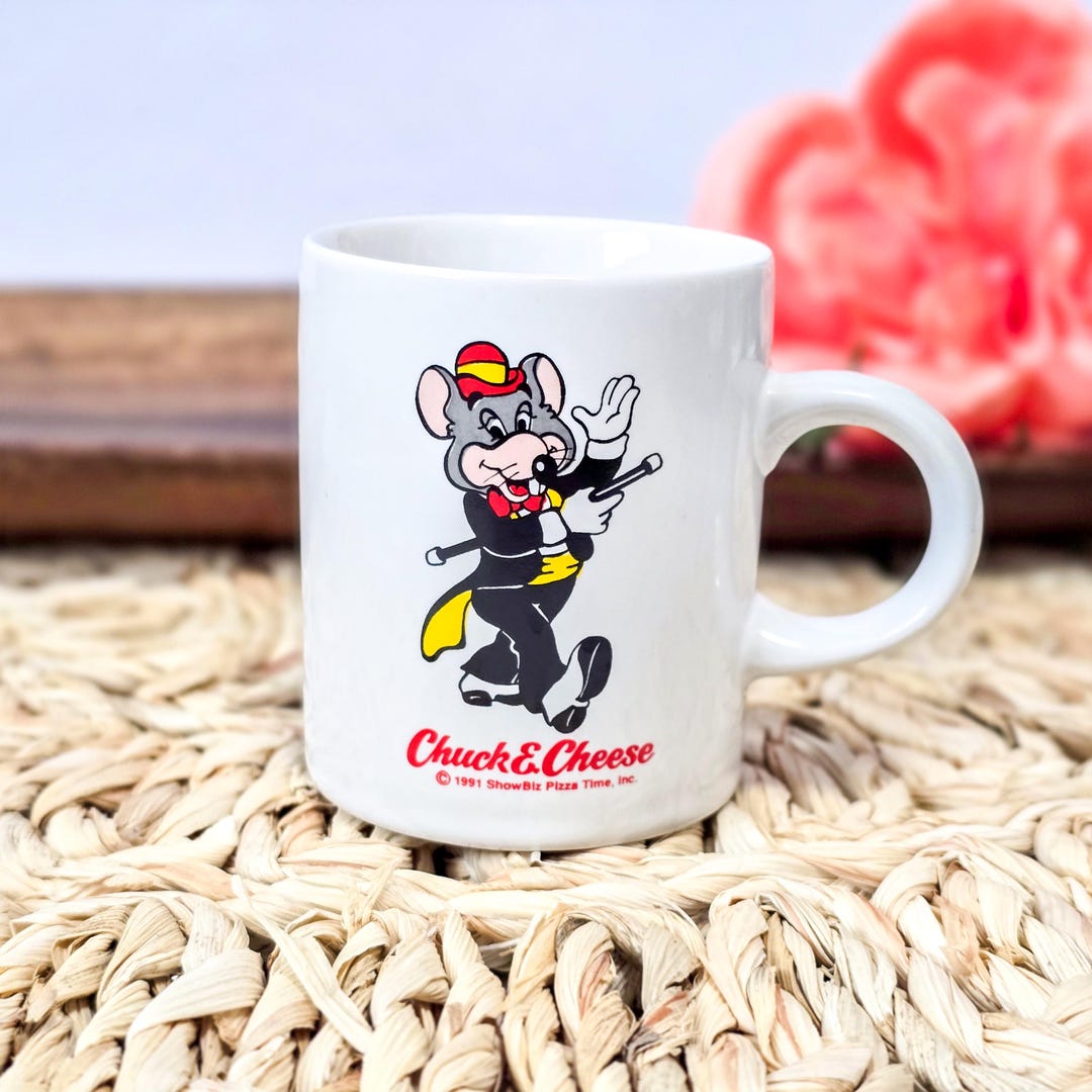 Vintage 1991 Chuck E. Cheese Mini Coffee Mug – Showbiz Pizza Time, Inc ...