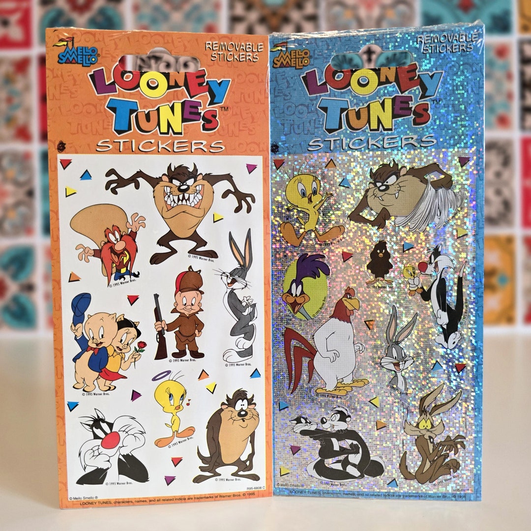 VTG 1995 Mello Smello Looney Tunes Stickers Holograph Taz Tweety Bird ...