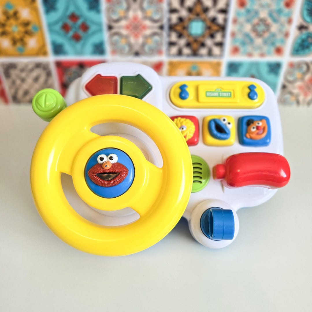 VTG 1997 Tyco Sesame Street Dashboard Driving Toy Elmo Cookie Monster ...