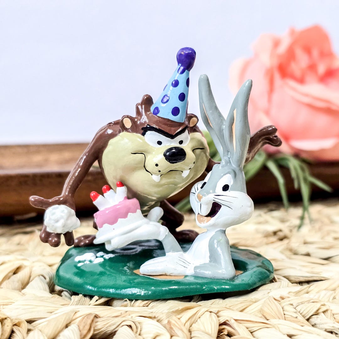 Vintage 1995 Looney Tunes Cake Topper Bugs Bunny & Taz by Applause PVC ...