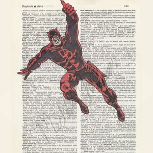 Marvel Comics Daredevil on Dictionary Page Print - Etsy