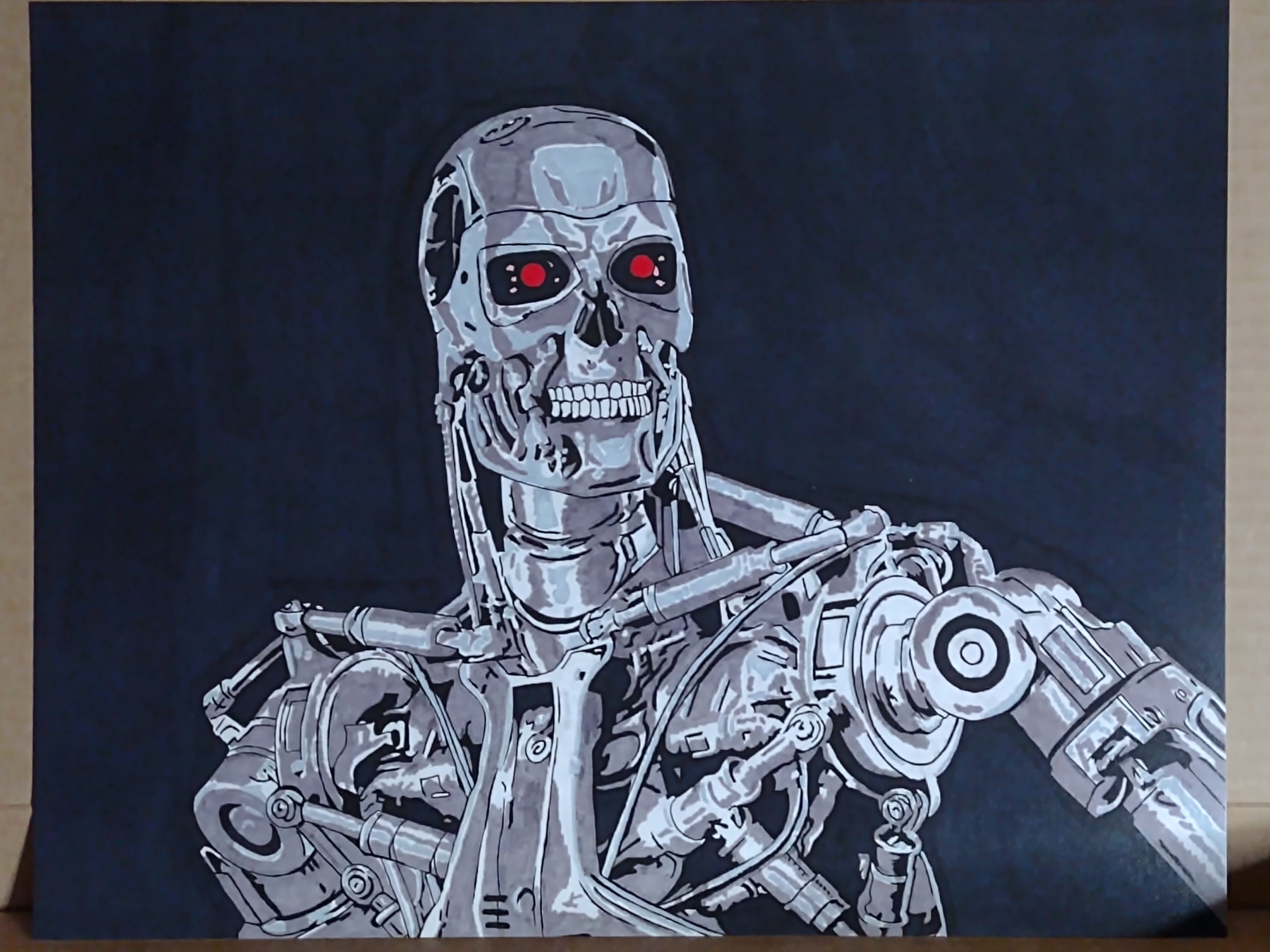 Terminator Skull Drawing