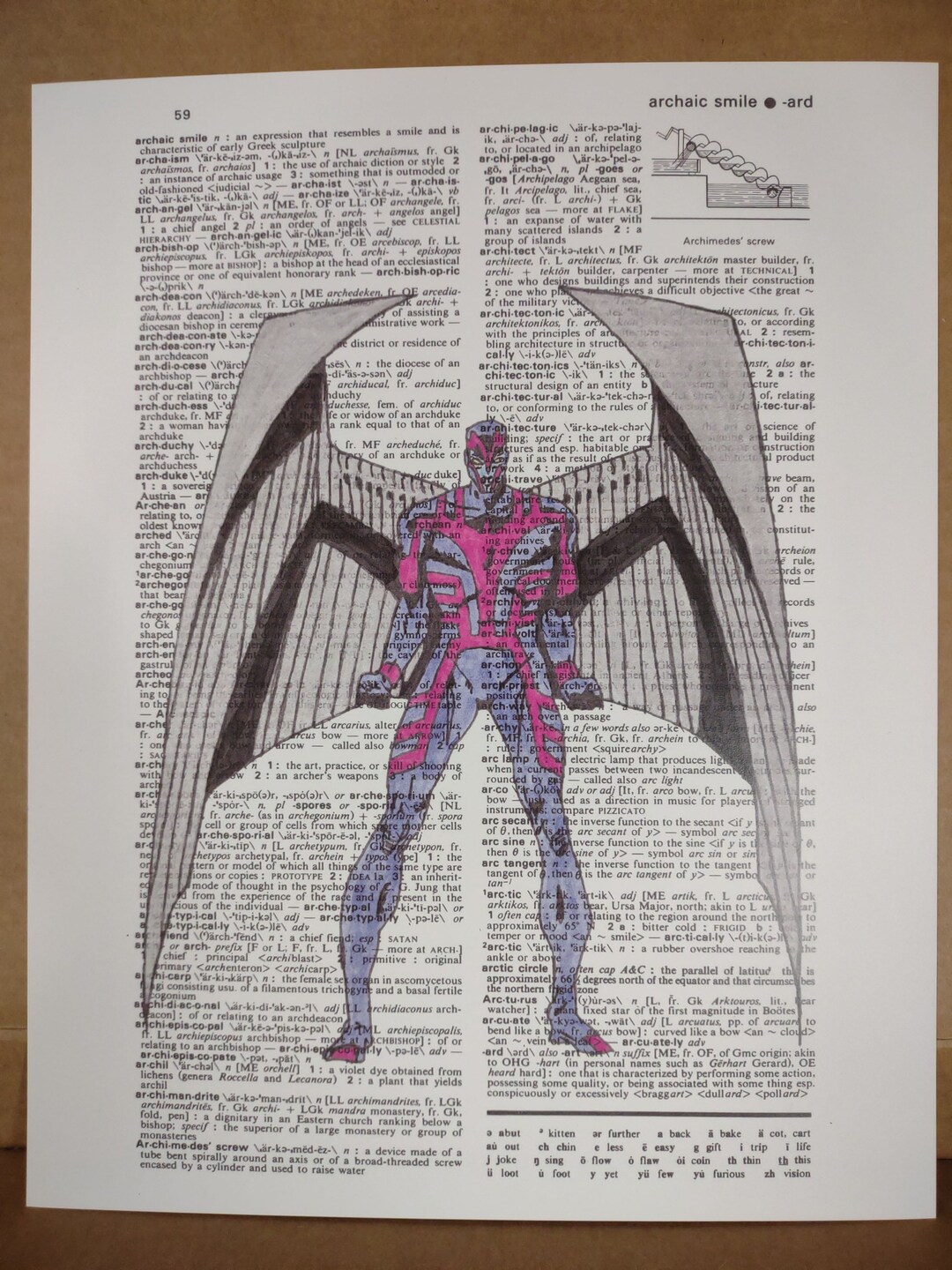 Marvel Comics Archangel on Dictionary Page Print - Etsy