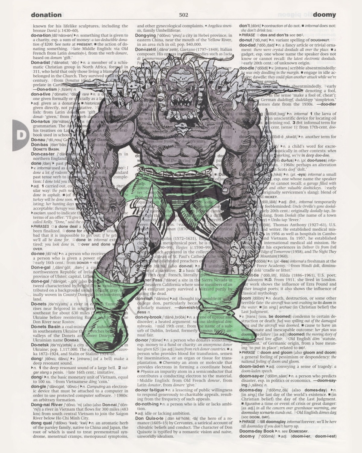 DC comics Doomsday on dictionary page print | Etsy