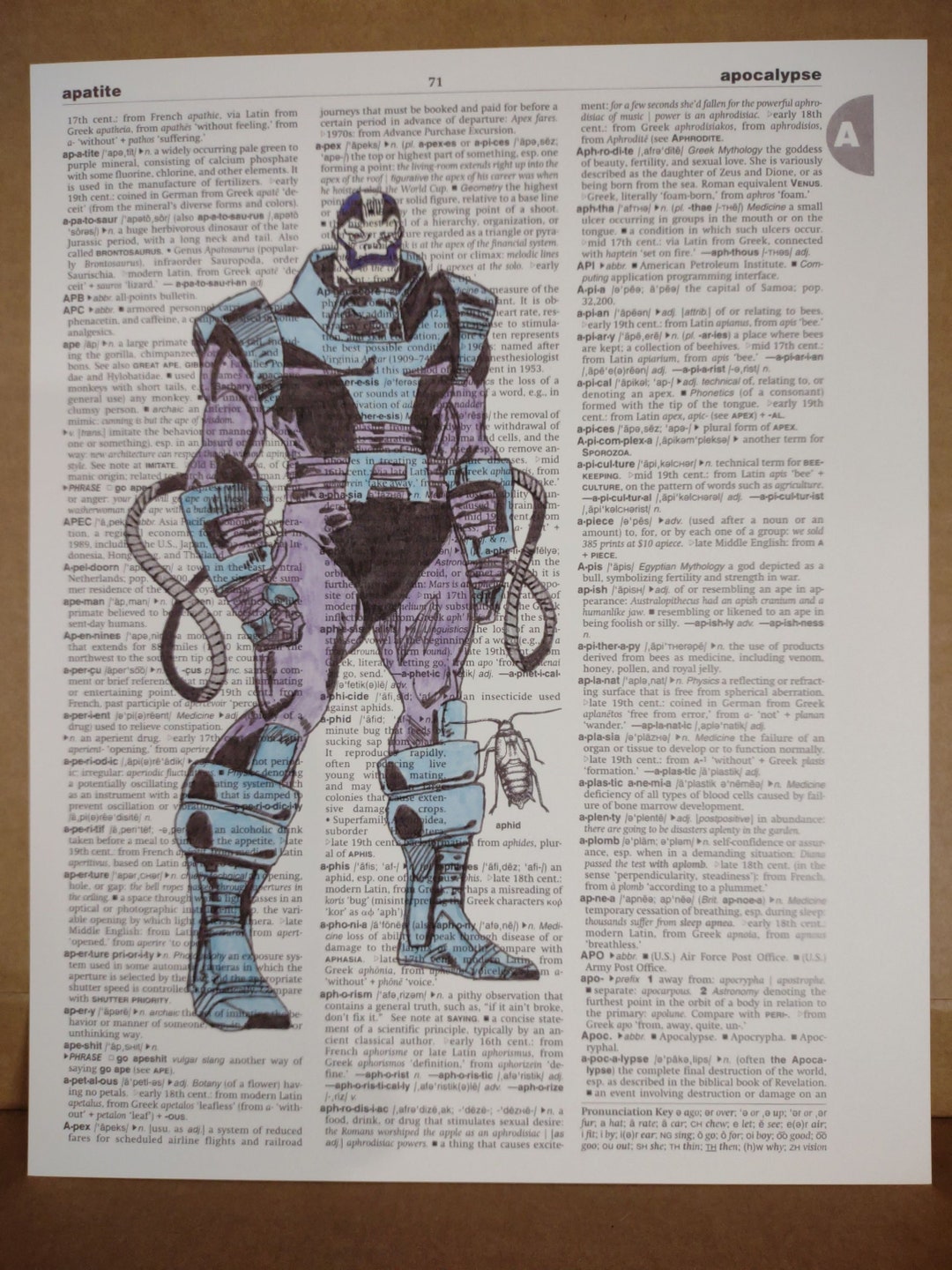 Marvel Comics Apocalypse on Dictionary Page Print - Etsy