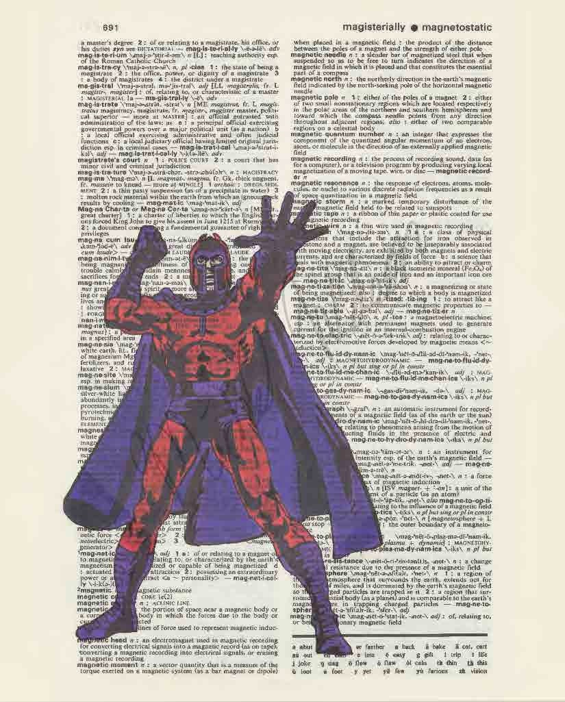 Marvel Comics Magneto on Dictionary Page Print - Etsy