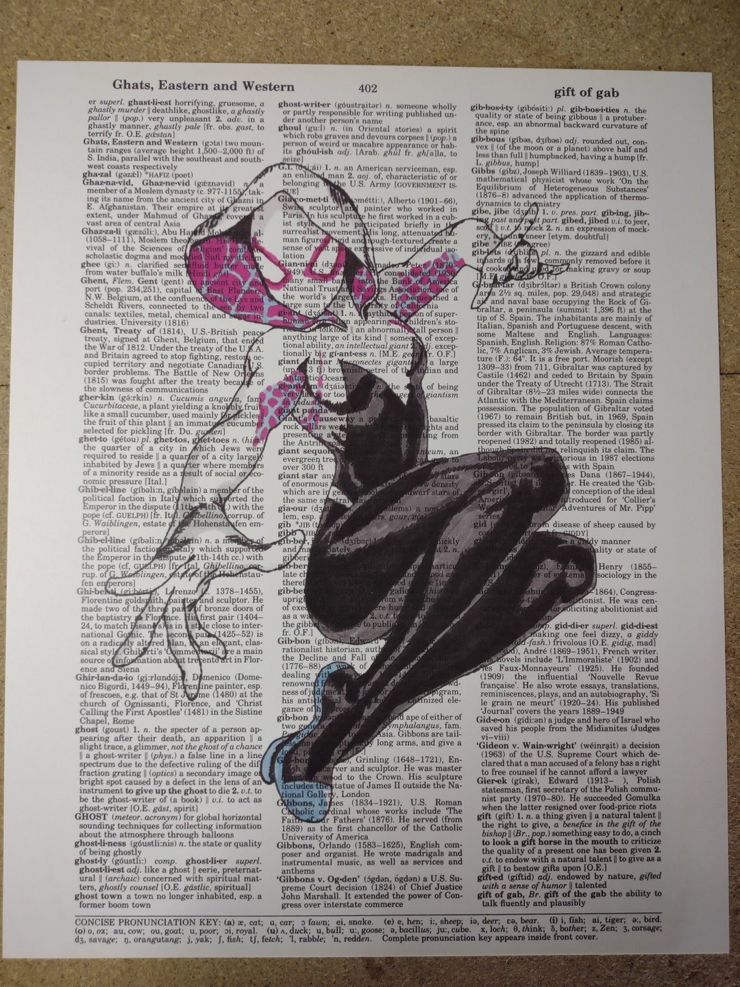 Marvel Comics Ghost Spider Aka Spider-gwen on Dictionary Page Print - Etsy