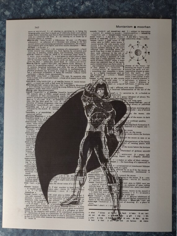 Marvel Comics Moonknight on Dictionary Page Print | Etsy