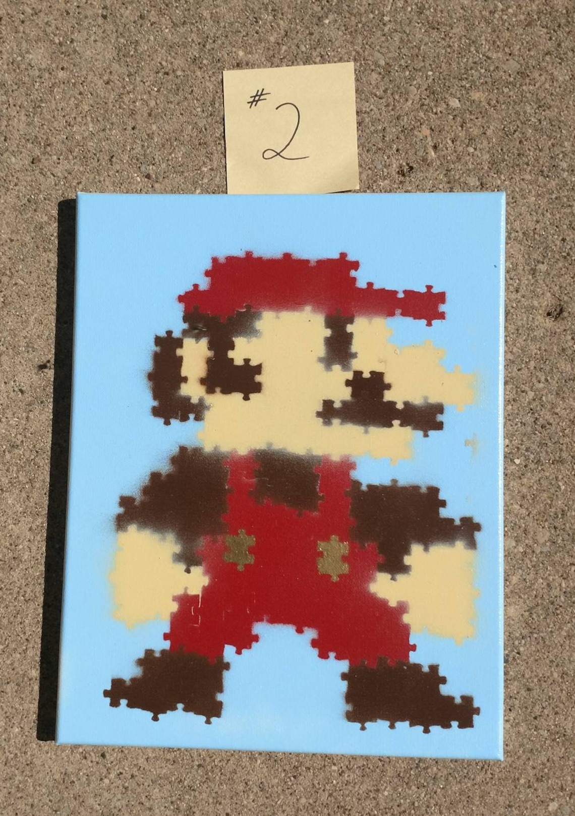 Mario inspired 8-bit puzzle painting 11x14 canvas | Etsy