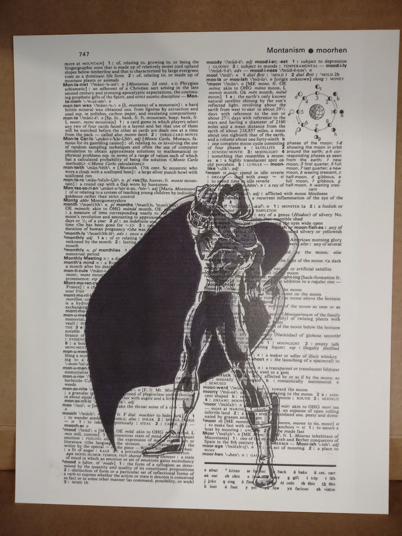 Marvel Comics Moonknight on Dictionary Page Print - Etsy