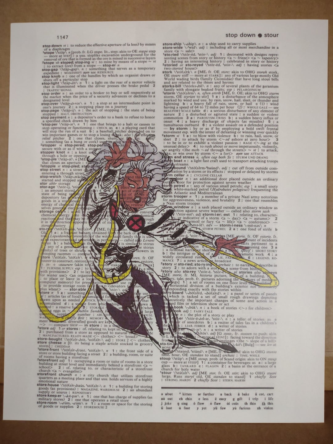 Marvel Comics X-men Storm on Dictionary Page Print - Etsy
