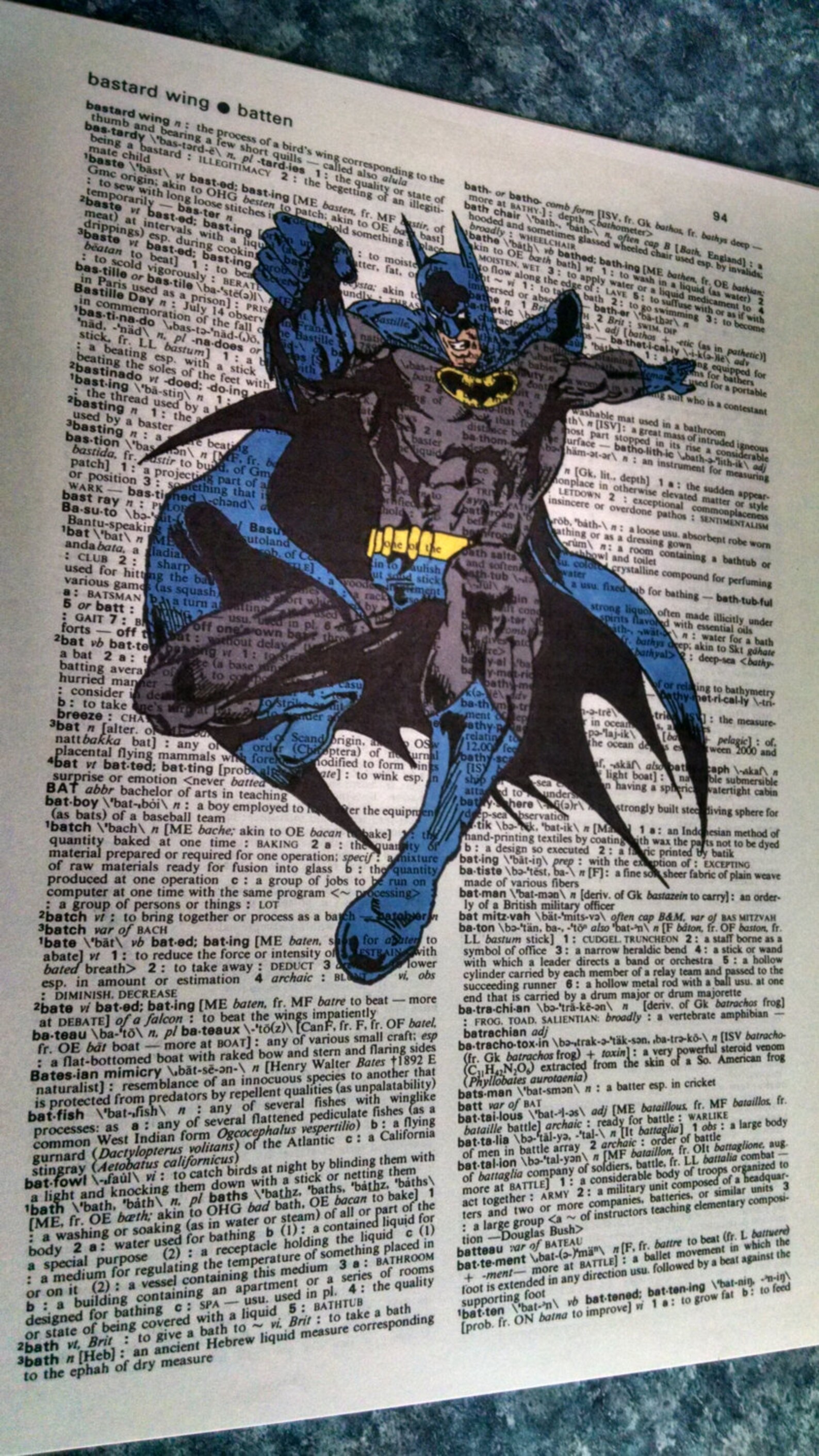 DC Comics Classic and Arkham Batman on Dictionary Page Print - Etsy