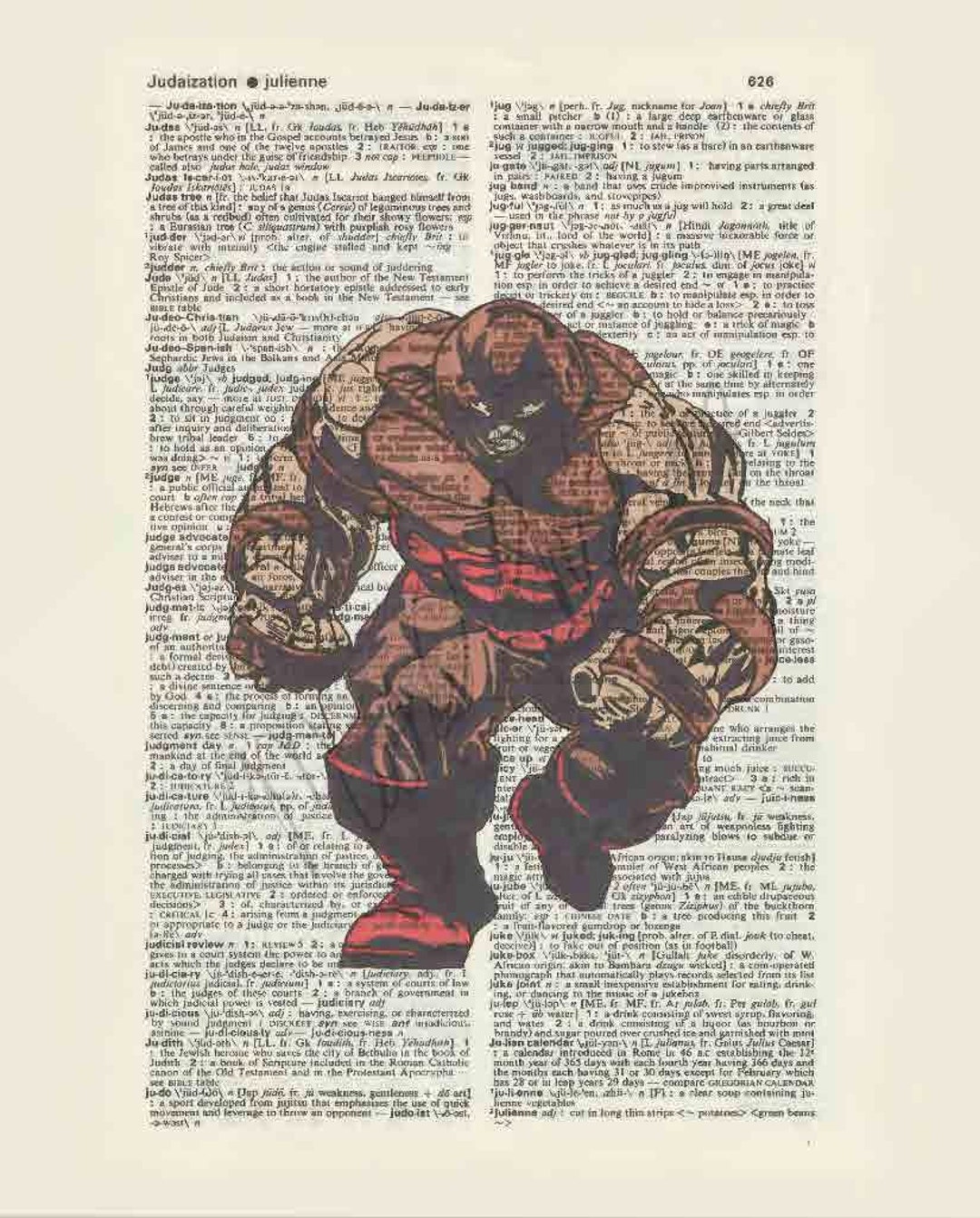 Marvel Comics Juggernaut on Dictionary Page Print - Etsy