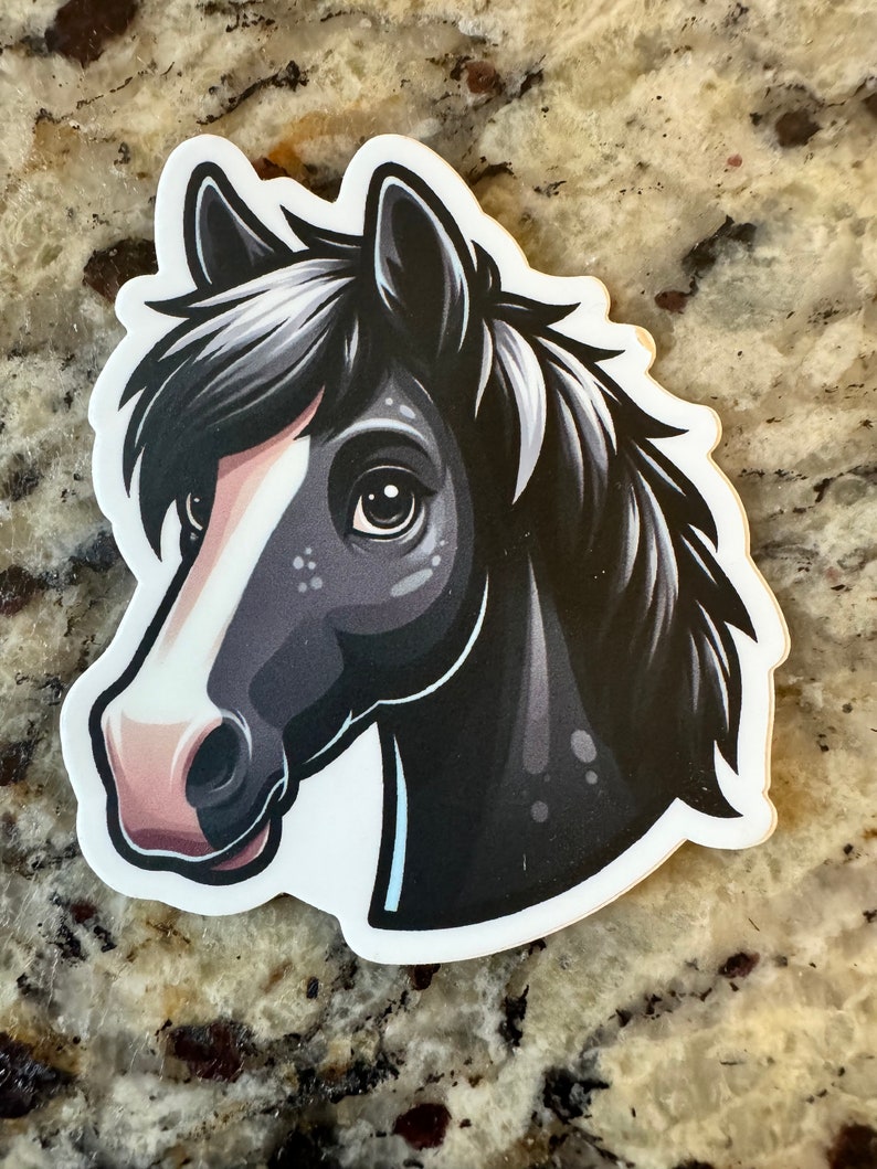 Black Percheron Horse chief Sticker - Etsy