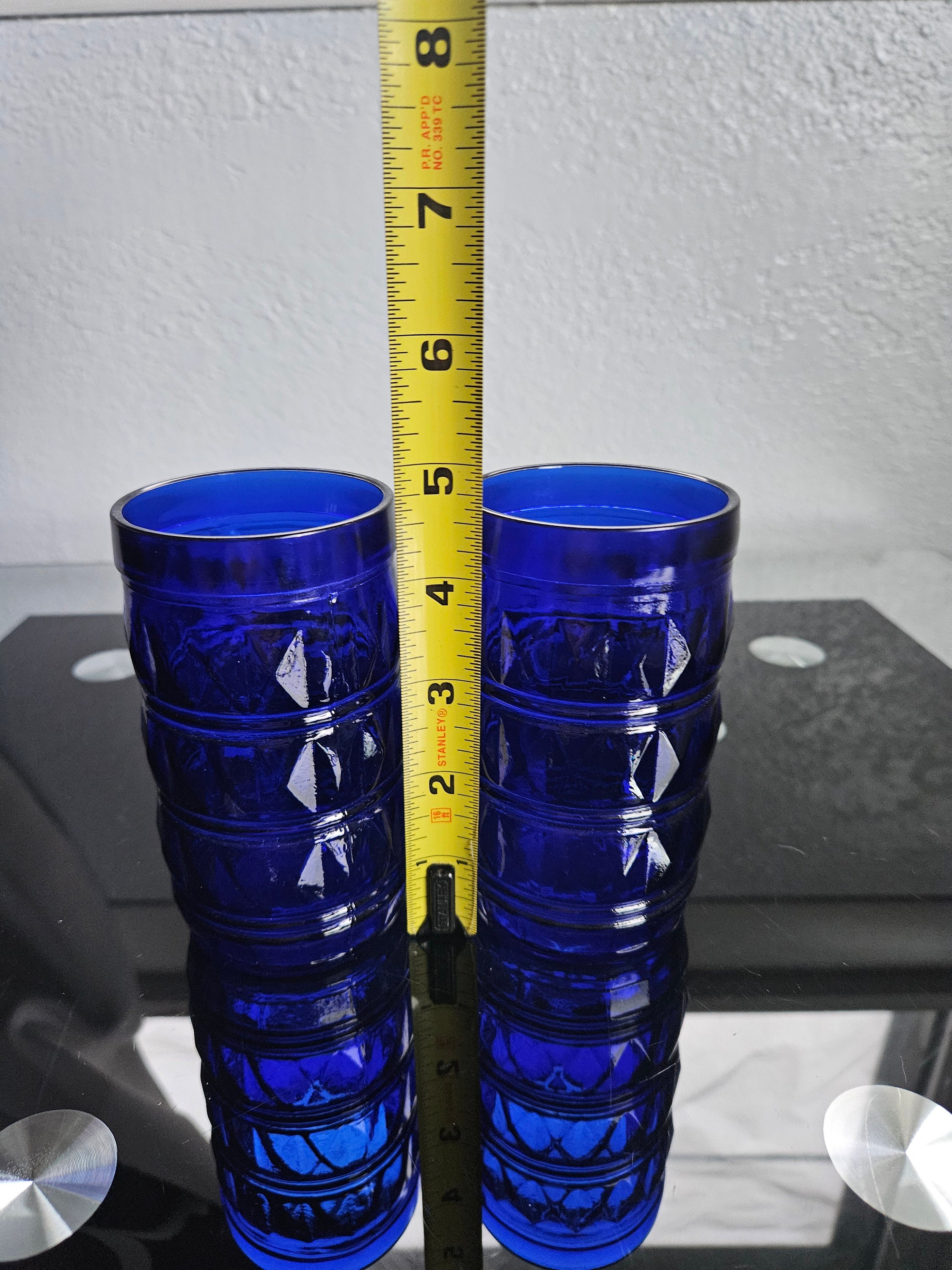 Brazilian Francesinho Cobalt Blue Diamond Point Glassware/cobalt Blue ...
