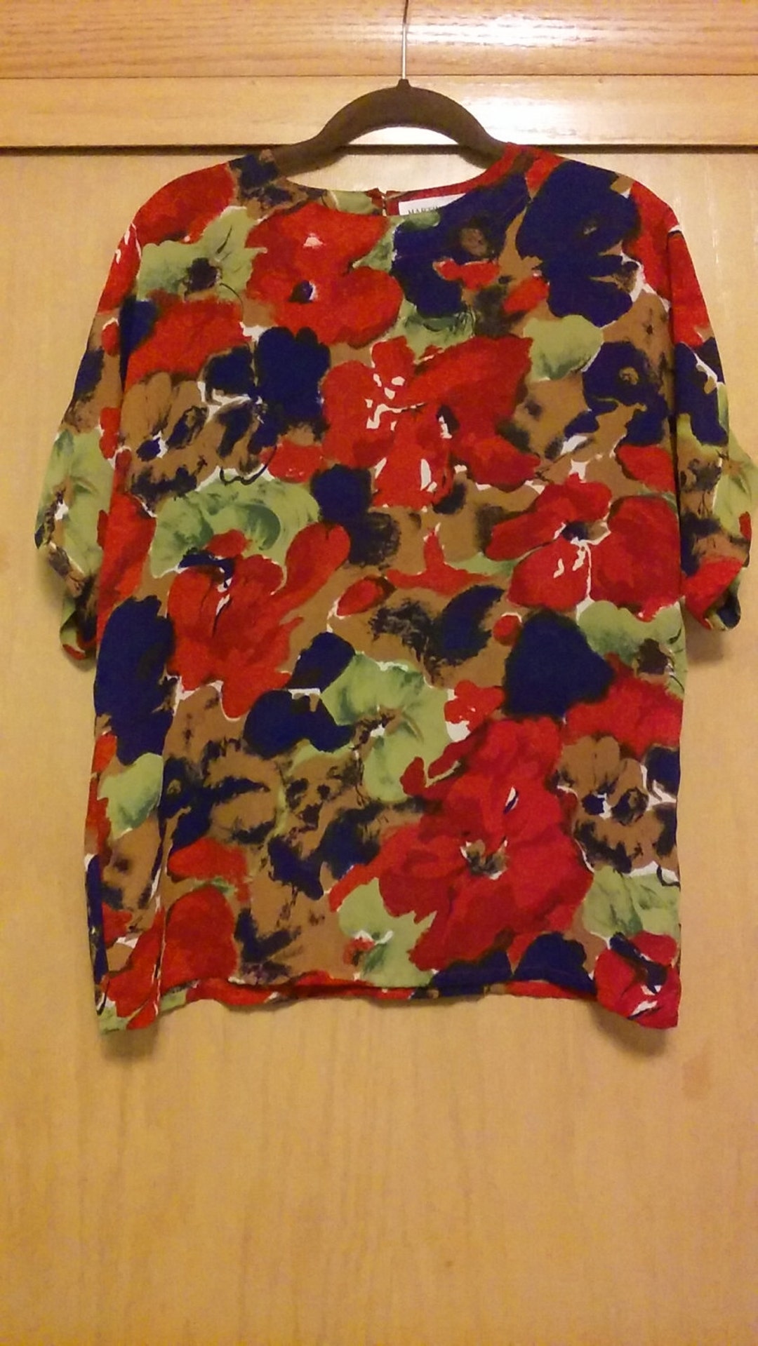 80s/90s Abstract Flower Pattern Top by Martinique/martinique/flower Top ...