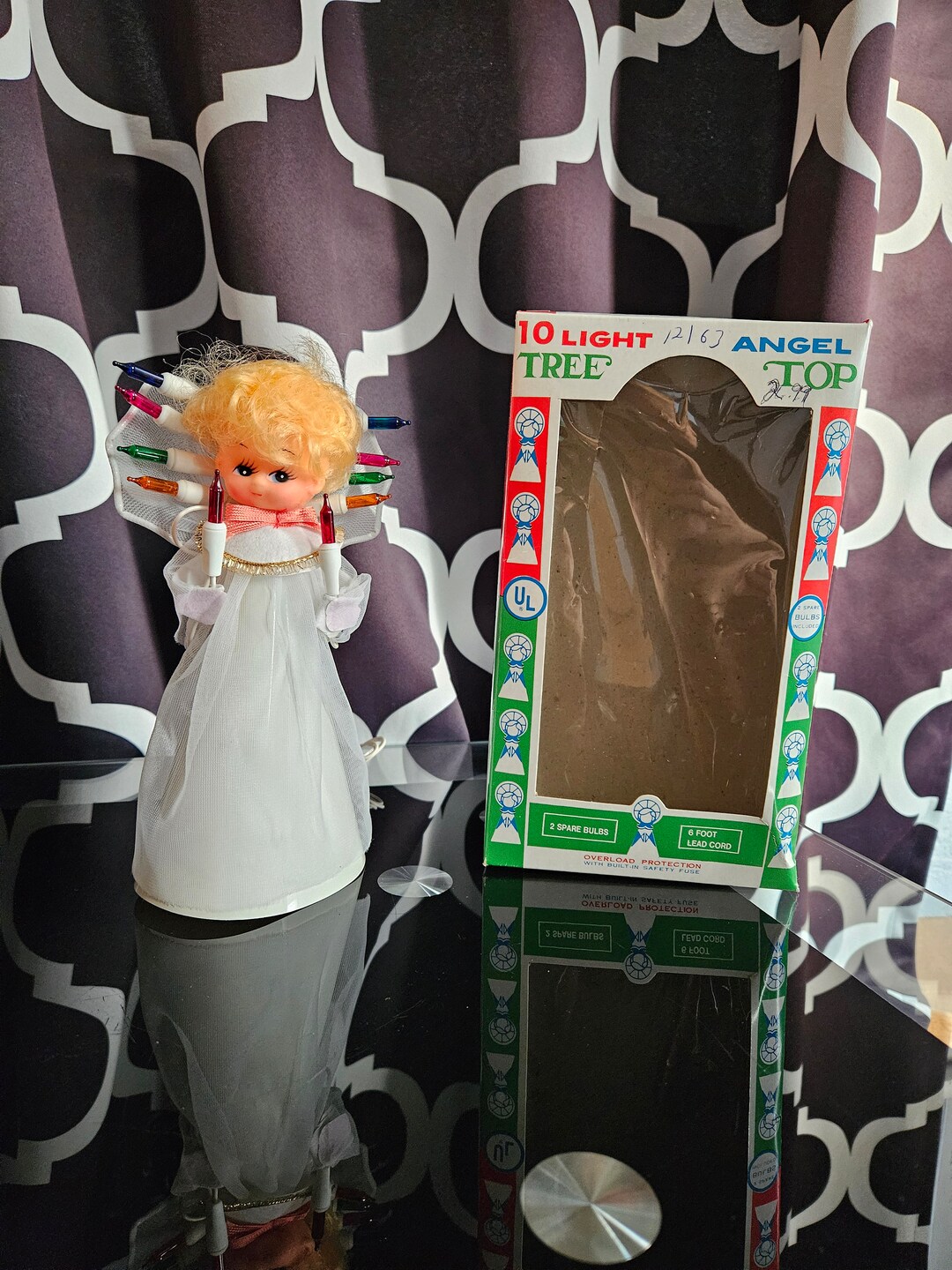 Vintage Beacon 10 Light Angel Christmas Tree Topper/angel Tree Topper ...