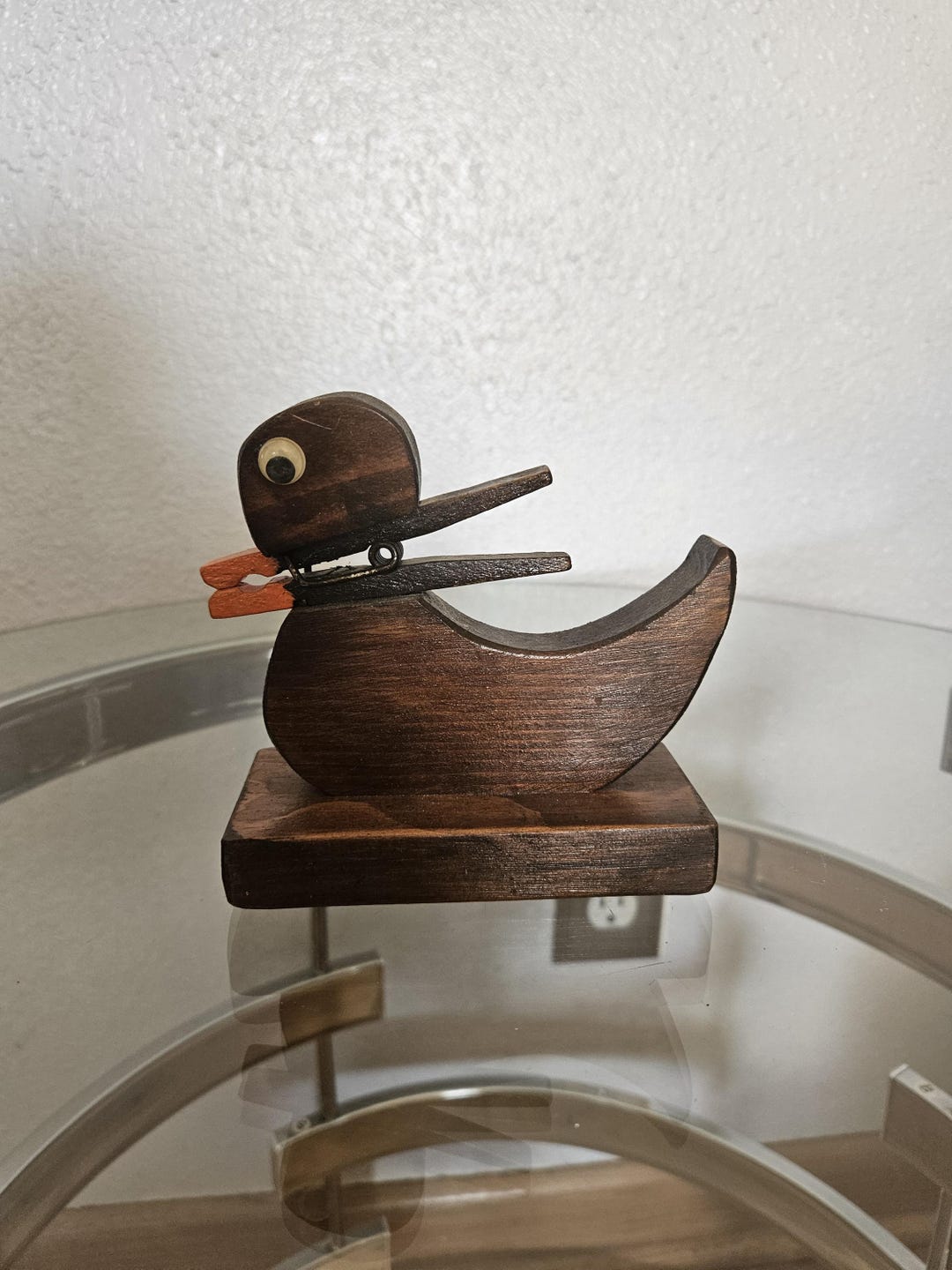 Vintage Wooden Duck Clothespin Recipe Note Holder/duck Note Holder/duck ...