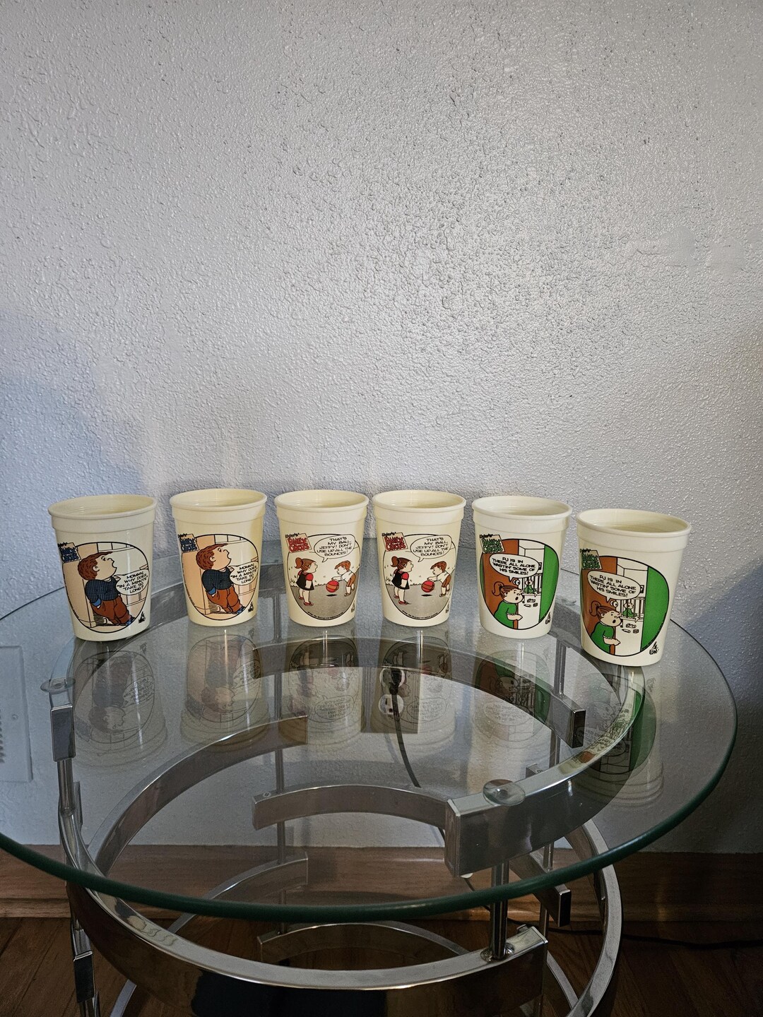 80s Family Circus 6pc Plastic Cup Set/family Circus Cups - Etsy