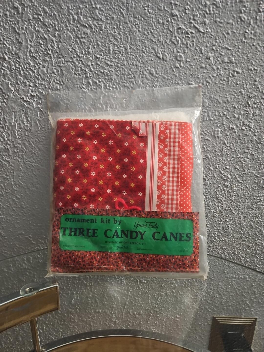 Vintage DIY Candy Cane Ornament Kit/diy Candy Cane/fabric Candy Cane ...