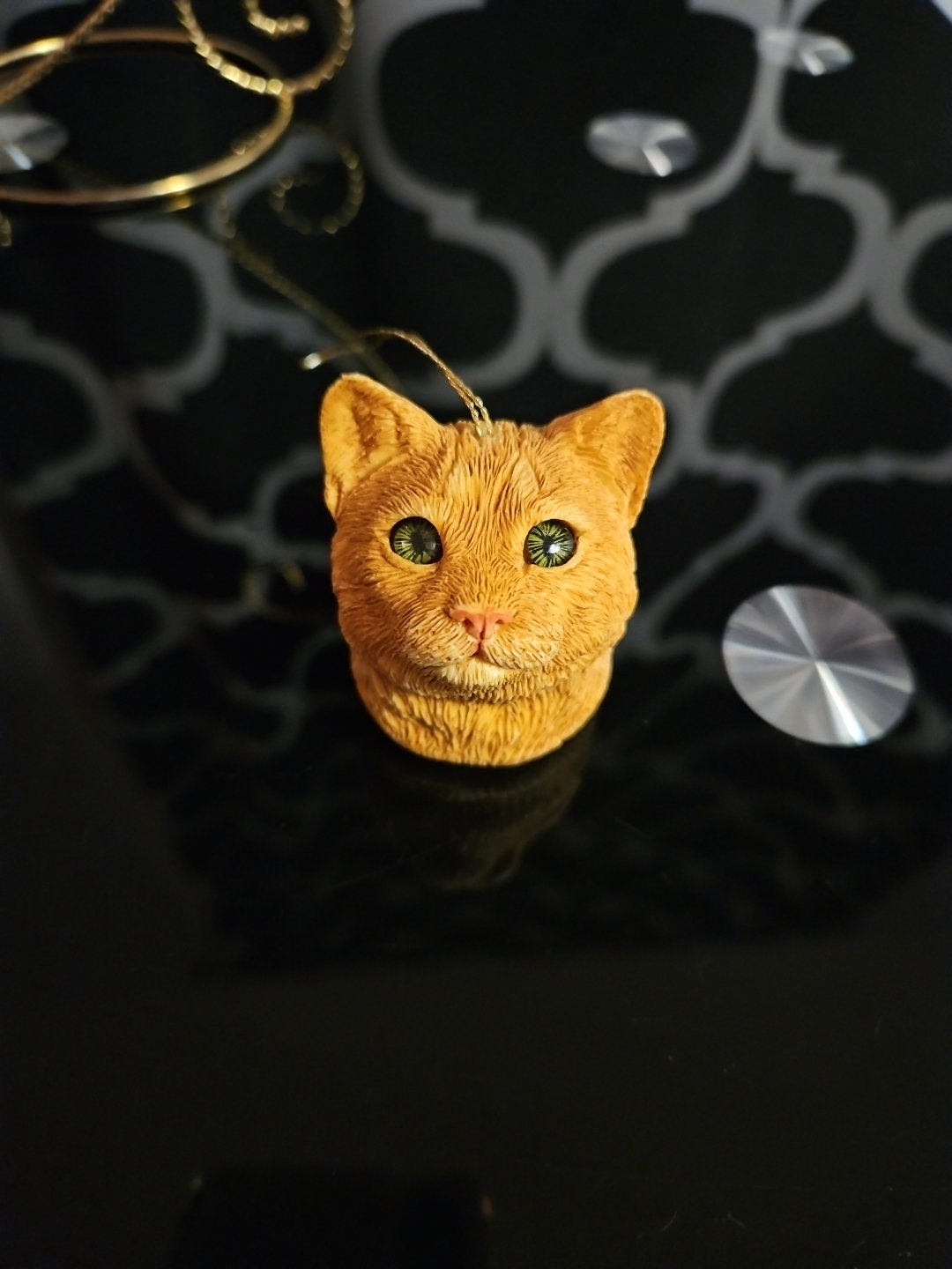 90s Sandicast Cat Head Ornament by S. Brue/cat Ornament/cat Home Decor ...