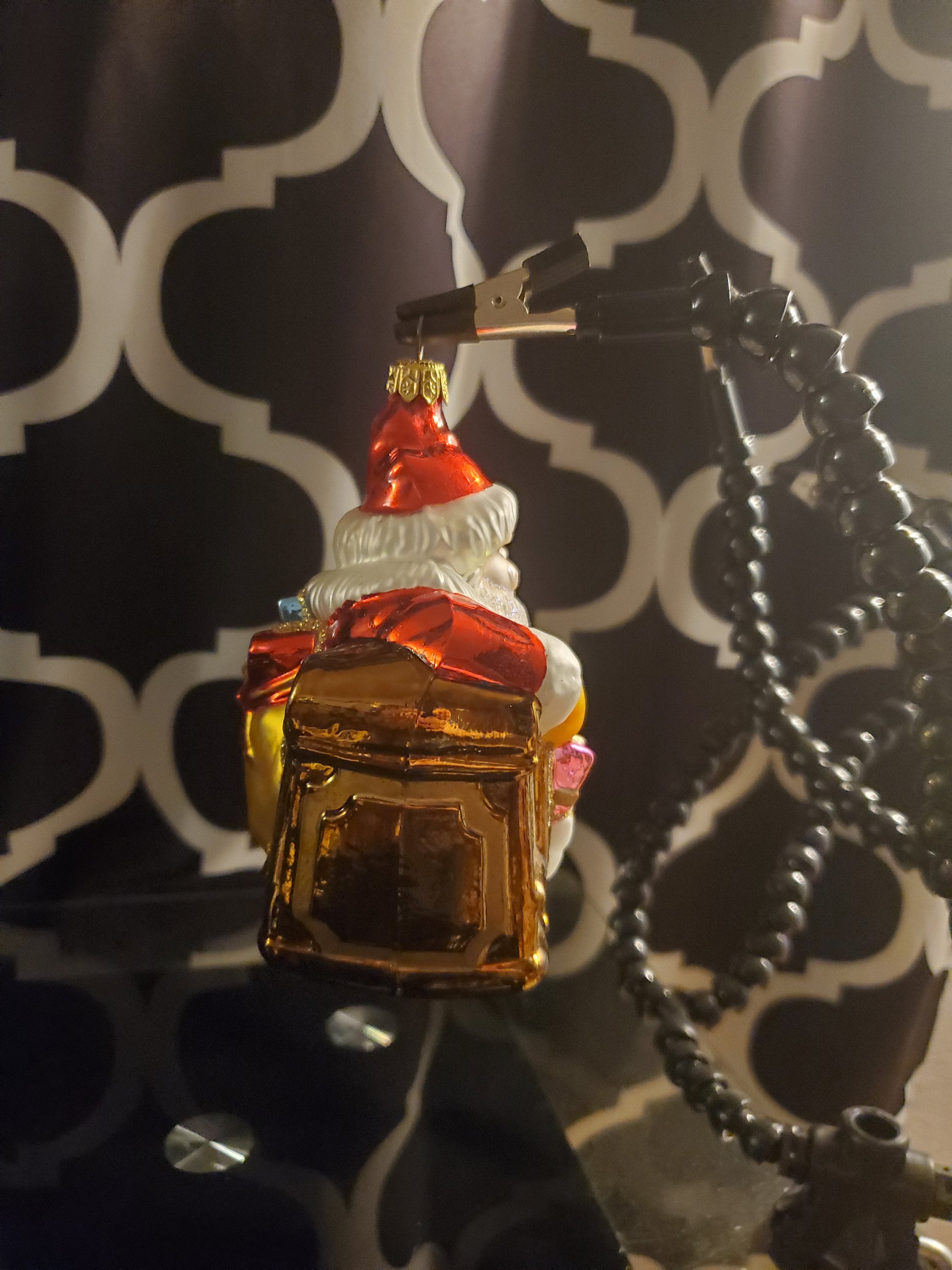 Kurt S Adler Polonaise Santa on Goose Sled Blown Glass Ornament ...