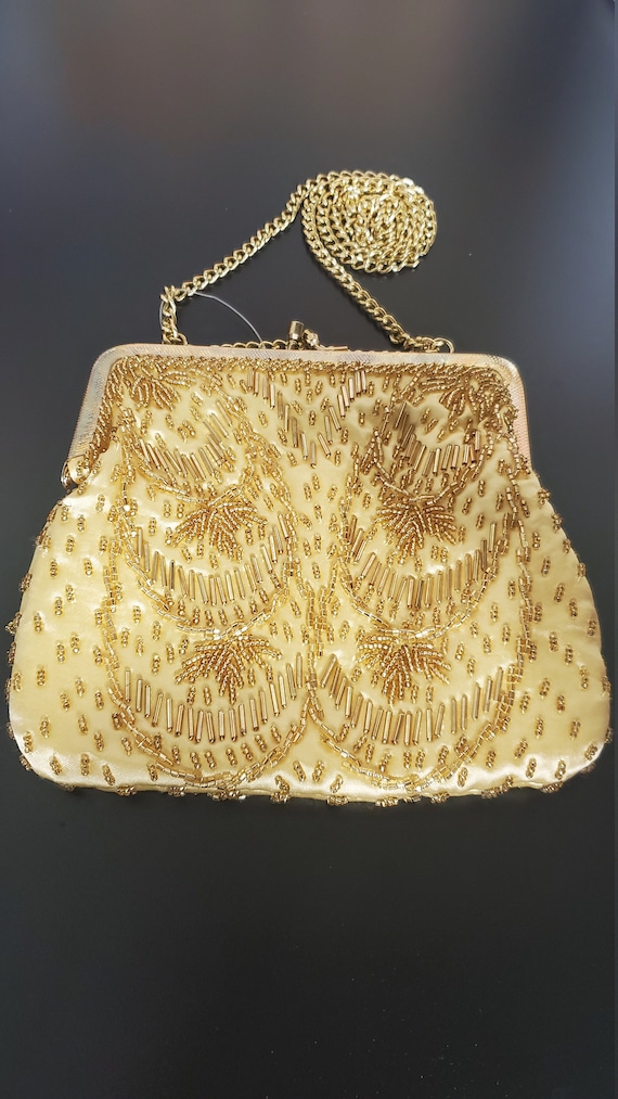Vintage purse beaded 1980s - Gem