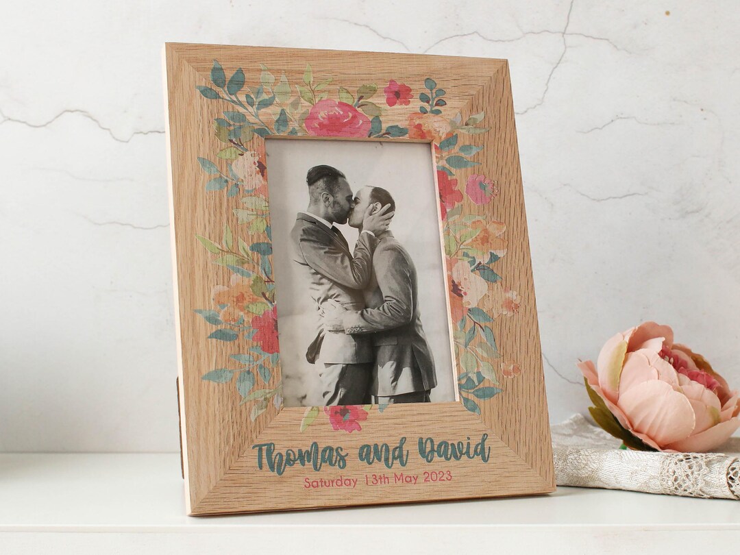 Photo Frame Engagement Photo Frame Wedding Photo Frame Oak Photo Frame ...
