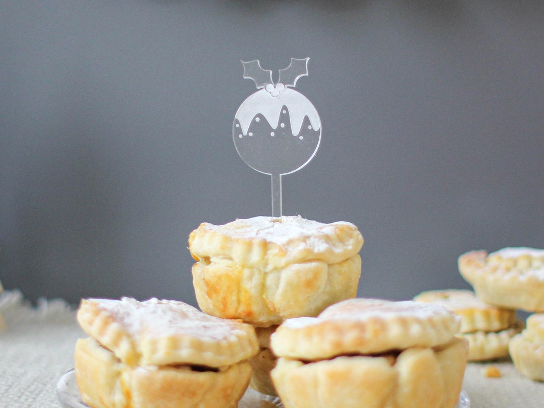 Christmas Pudding Cake Topper Cake Toppers Mince Pie Toppers Christmas ...