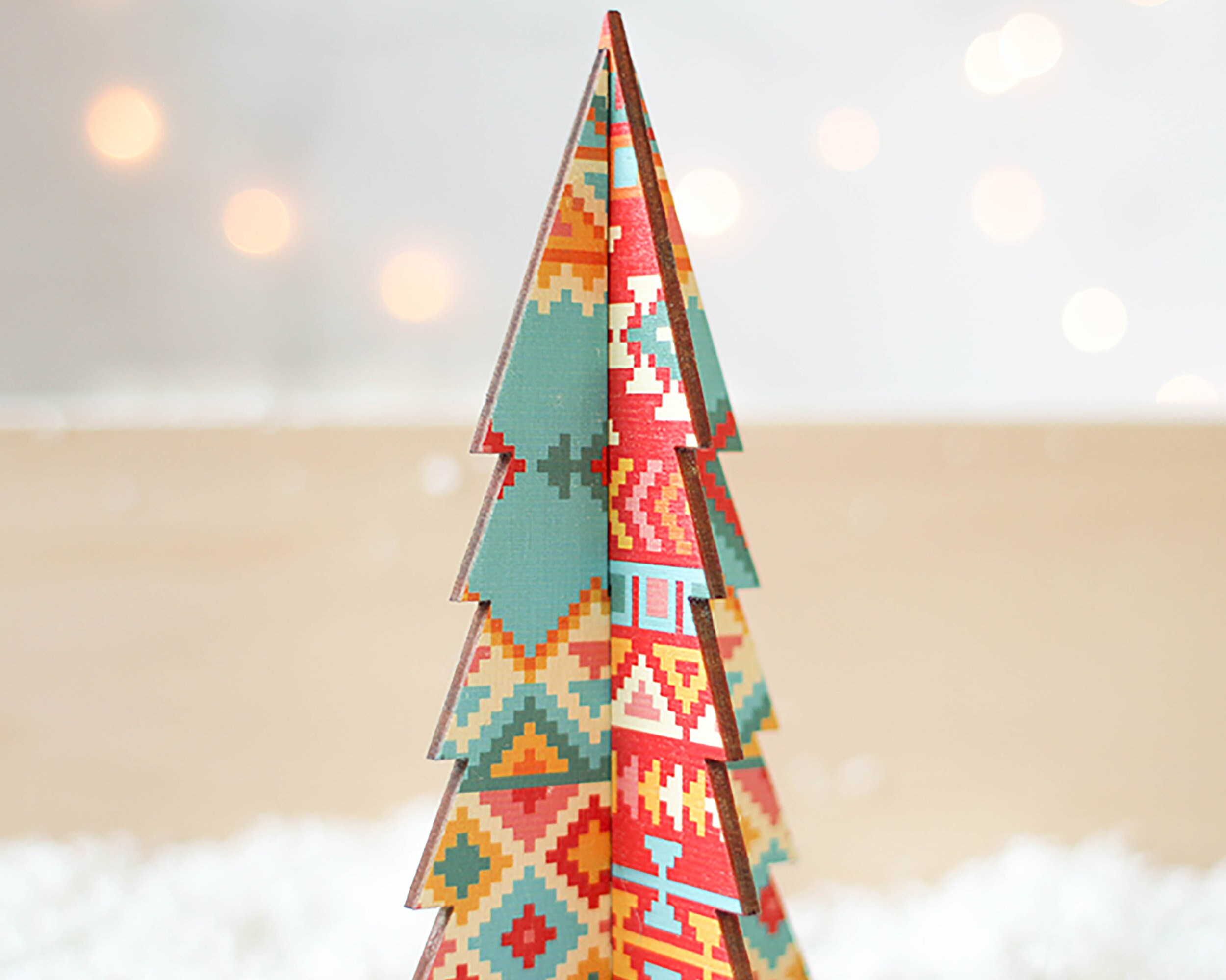 Christmas Tree - Aztec Design - Mexican - Bright Christmas - Wooden ...