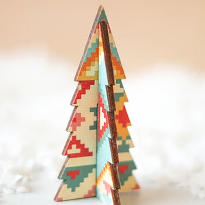 Christmas Tree - Aztec Design - Mexican - Bright Christmas - Wooden ...