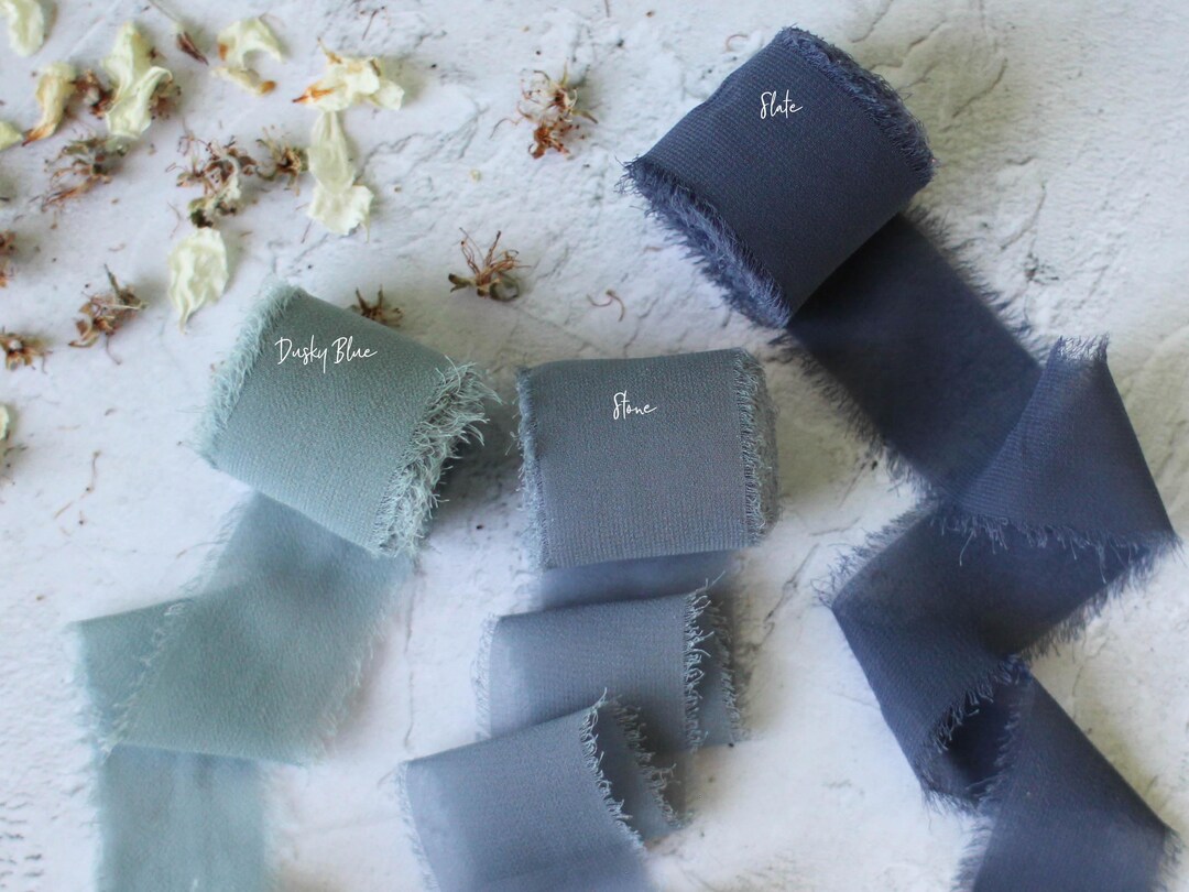 Silky Chiffon Ribbon Hand Frayed Edge Ribbon 1.5 Wide Ribbon Wedding ...