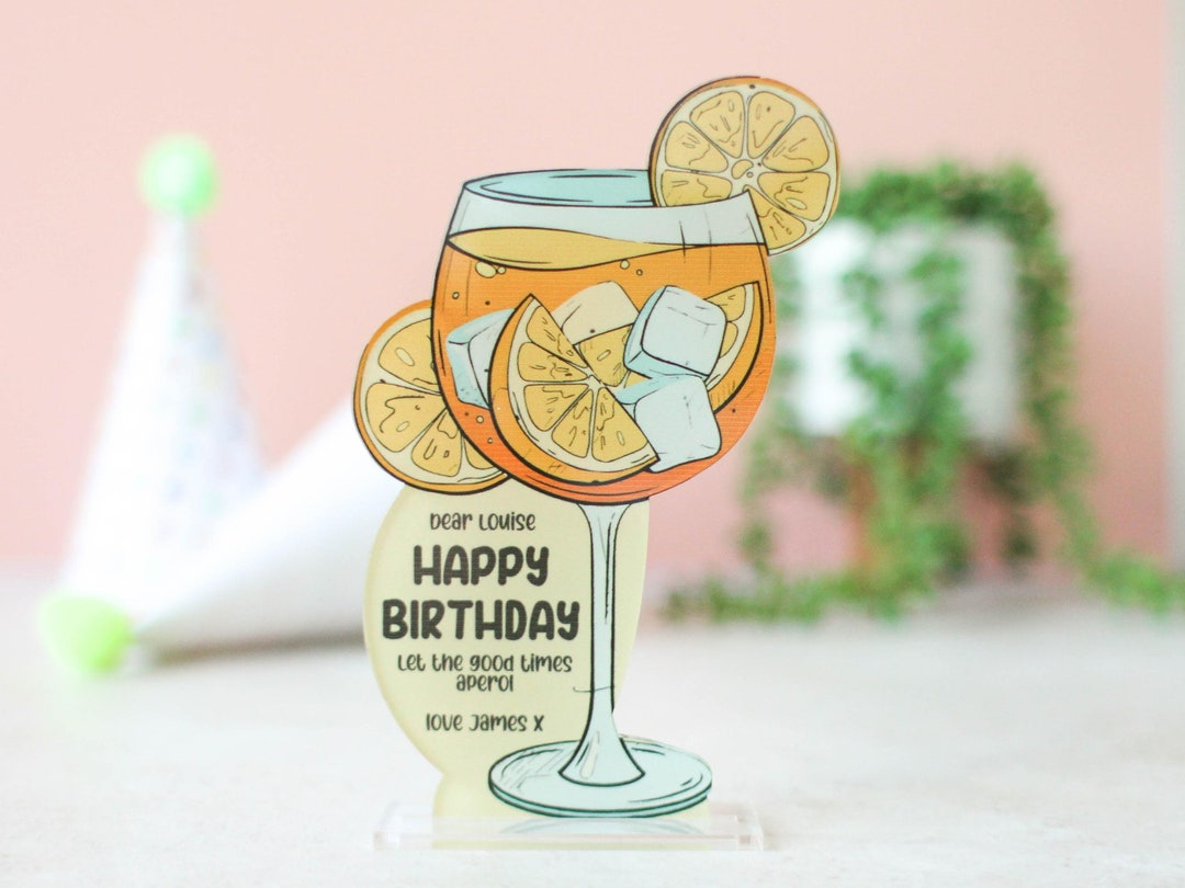 Personalised Cocktail Card Aperol Spritz Birthday Card Personalised ...