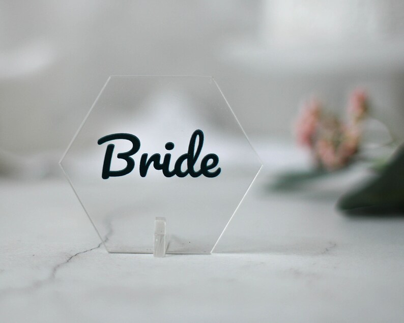 Personalised Place Setting Clear Acrylic Hexagon Wedding | Etsy