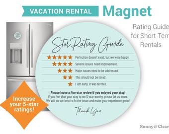 Airbnb Review Magnet, 5 Star Rating Review Magnet for Vacation Rental ...