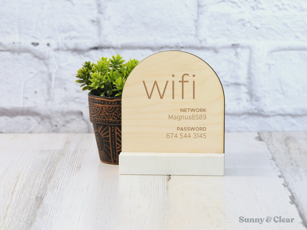 Wood Arch Wifi Password Sign, Mod Boho, Sans Serif, Personalized ...