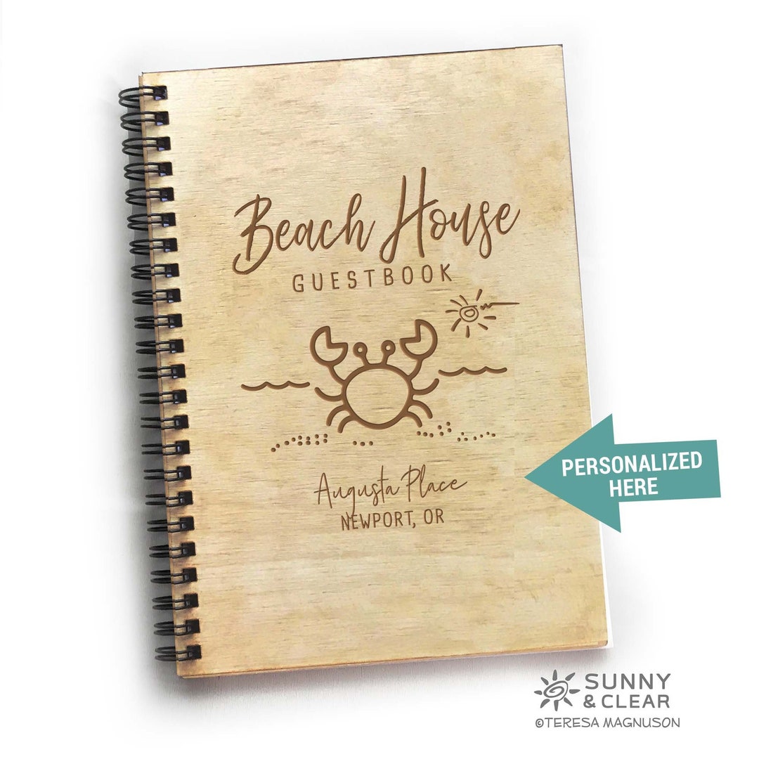 Coastal Beach House Guest Book: Custom Engraved Cabin Journal - Etsy