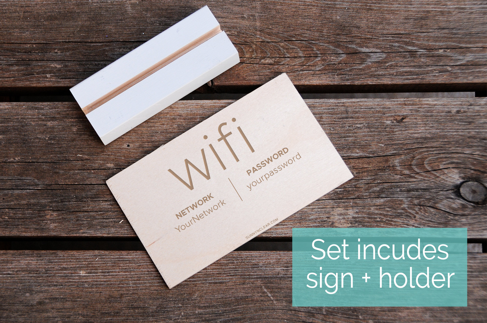 Modern Wifi Sign for Home or Office Personalized Custom Wood Wifi ...