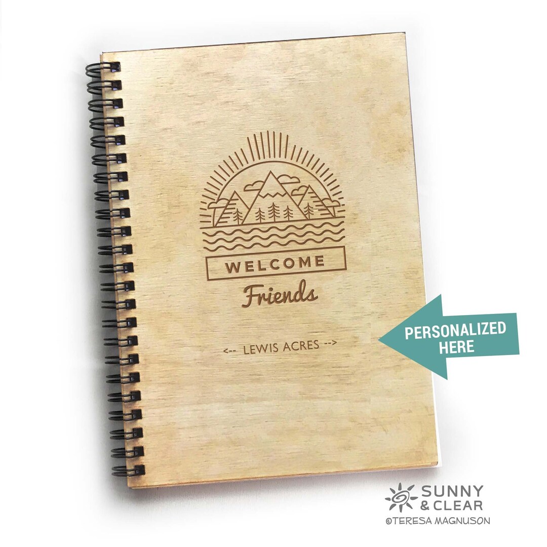 Cabin Guest Book, Mountains Icon, Welcome Friends, Cabin Guestbook ...